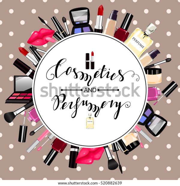Vector Design Perfume Cosmetics Lettering Perfumes Stock Vector ...