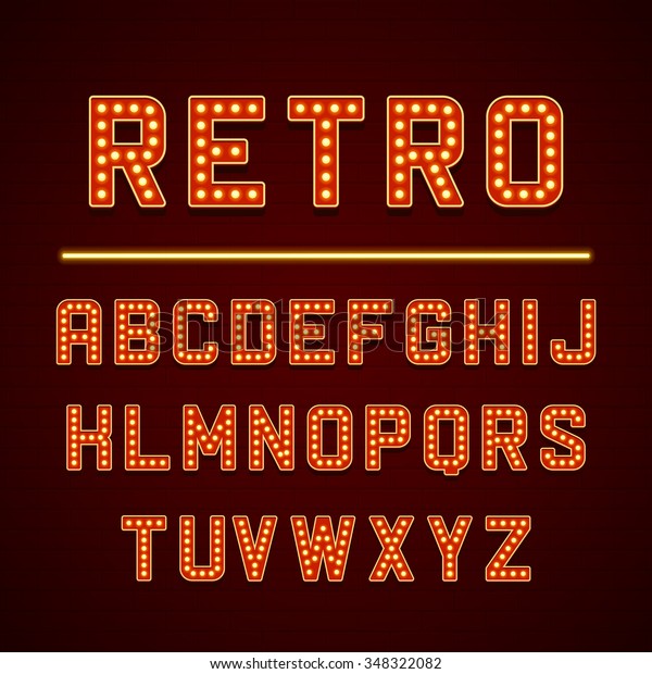 Vector Design Retro Signboard Letters Light Stock Vector (Royalty Free ...