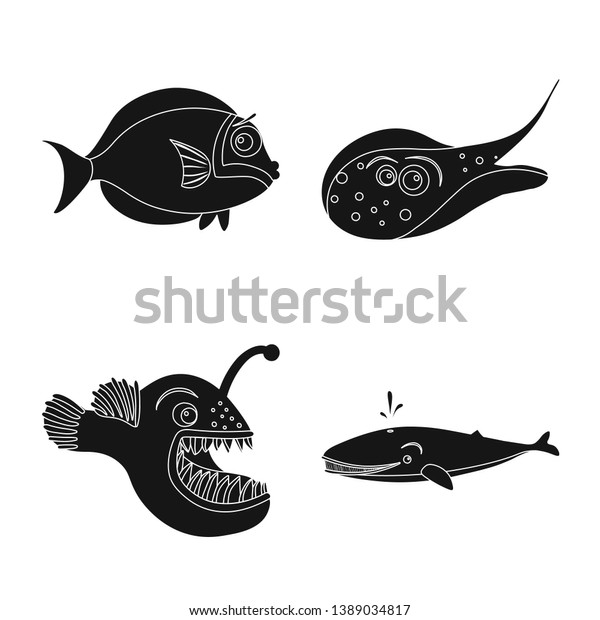Vector Design Sea Animal Logo Set Stock Vector (Royalty Free ...