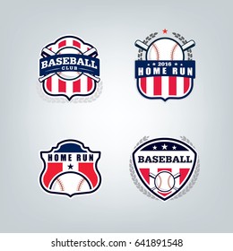 Set Nine Baseball Badge Emblem Team Stock Vector (Royalty Free ...