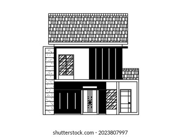 452 2 story house drawing Stock Vectors, Images & Vector Art | Shutterstock
