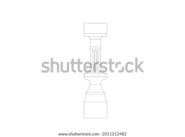 Vector Design Sketch Modern House Pillars Stock Vector (Royalty Free ...
