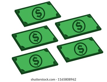 Vector Design Spread Isometric Money Stock Vector (Royalty Free ...