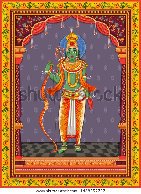 Vector Design Statue Indian Lord Rama Stock Vector (Royalty Free ...