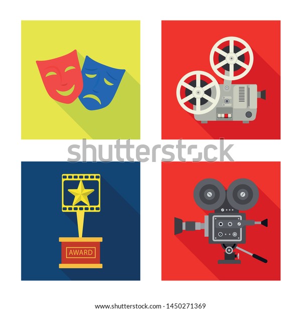 Vector Design Television Filming Sign Collection Stock Vector (Royalty ...