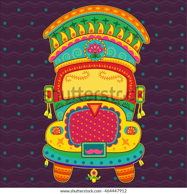 Vector Design Truck India Indian Art Stock Vector (Royalty Free) 464447912