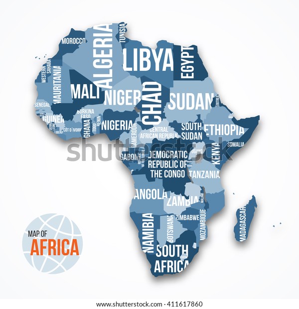 Vector Detailed Map Africa Borders Country Stock Vector (Royalty Free ...