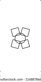 Vector Diagram Four Squares Circle Middlewhite Stock Vector (Royalty ...