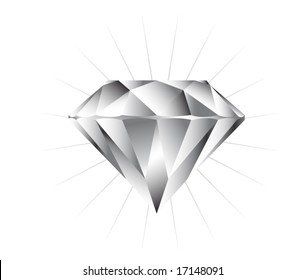 Vector Diamond Sparking On White Background Stock Vector (Royalty Free ...
