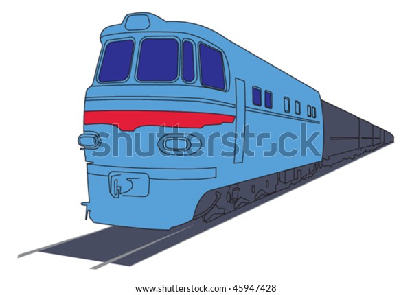 Vector Diesel Locomotive Train On White Stock Vector (Royalty Free ...