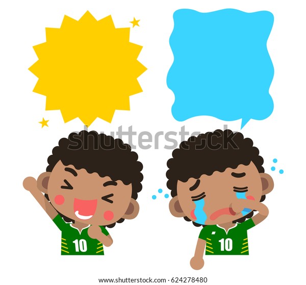 Vector Different Emotion Football Player Winning Stock Vector (Royalty ...