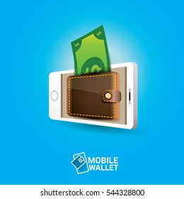 Vector Digital Mobile Wallet Vector Concept 스톡 벡터(로열티 프리) 544328800 ...