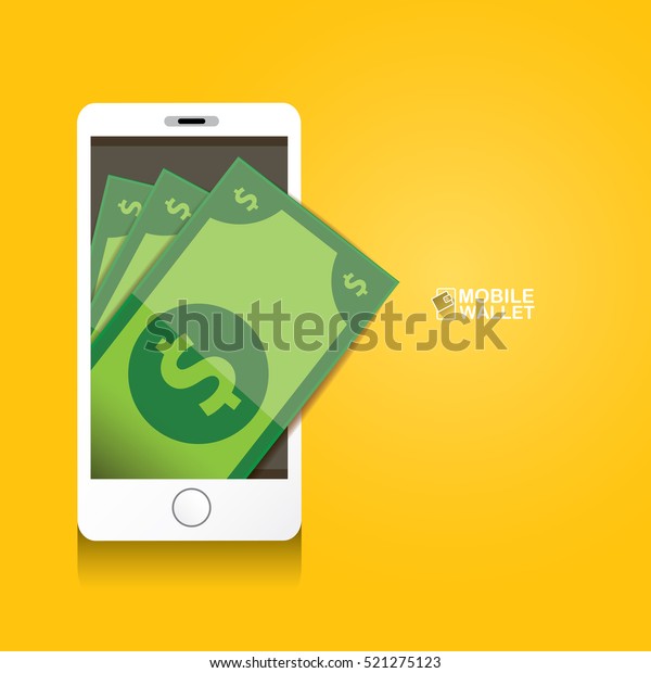 Vector Digital Mobile Wallet Vector Concept Stock Vector (Royalty Free ...