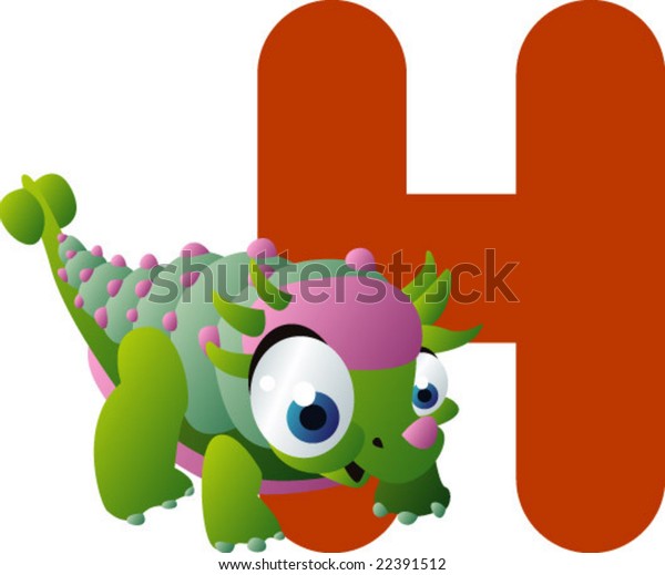 Stock vektor „Vector Dino Alphabet H Hyaeosaurus“ (bez autorských ...