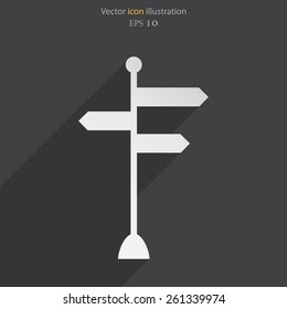Vector Directional Signs Flat Icon Illustration Stock Vector (Royalty ...