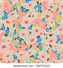 Vector Ditsy Flower Illustration Seamless Repeat Stock Vector (Royalty ...