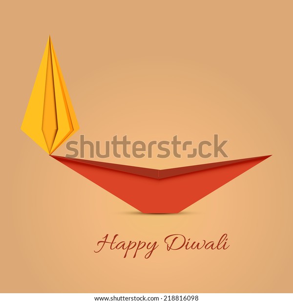 Vector Diwali Diya Origami Illustration Stock Vector (Royalty Free ...