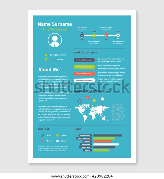 Vector Document Resume Cv A4 Format Stock Vector (Royalty Free) 420982204