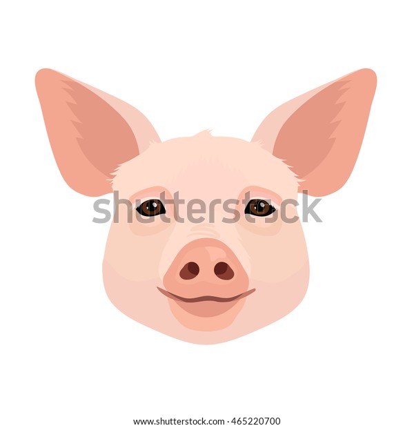 Vector Domestic Animal Pig Face Icon Stock Vector (Royalty Free) 465220700