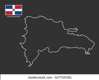 Simple Outline Map Dominican Republic Stock Vector (Royalty Free) 742818103