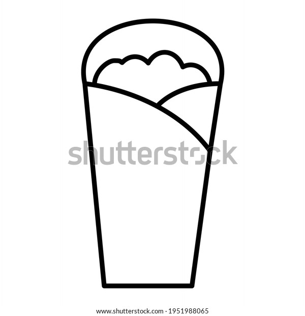 Vector Doner Kebab Outline Icon Design Stock Vector (Royalty Free ...