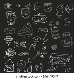 Buffet Party Doodle Set Hand Drawn: vetor stock (livre de direitos ...