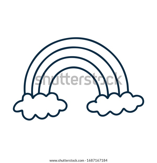 Vector Doodle Illustration Line Rainbow Can Stock Vector (Royalty Free ...