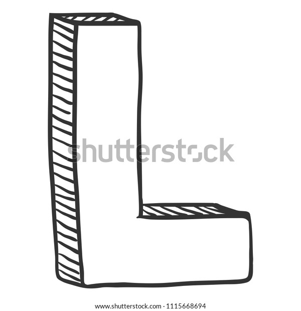 Vector Doodle Sketch Illustration Letter L Stock Vector (Royalty Free ...