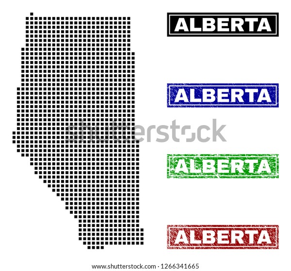 Vector Dot Abstract Alberta Province Map Stock Vector (Royalty Free ...