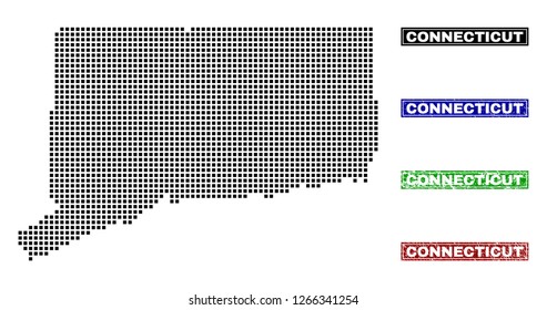 Vector Dot Abstract Connecticut State Map Stock Vector (Royalty Free ...