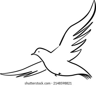 Vector Dove Line Art Style Vector Stock Vector (Royalty Free ...