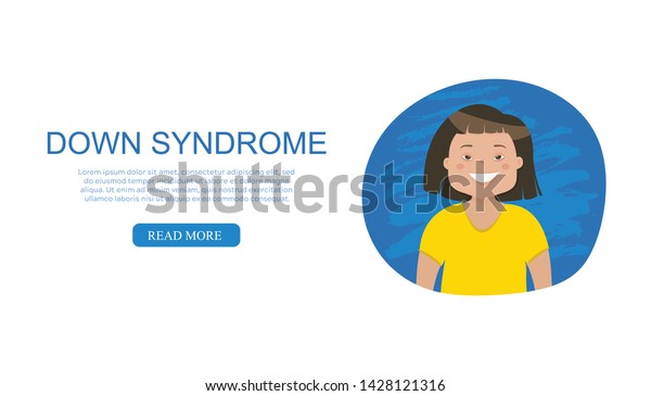 Vector Down Syndrome Girl Concept Cartoon Stock Vector (Royalty Free ...