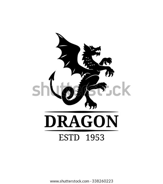 Stock vektor „Loga Draka Monogram Vintage Symbol Ilustrace“ (bez ...