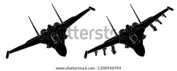Vector Draw Modern Russian Jet Fighter Stock Vector (Royalty Free ...