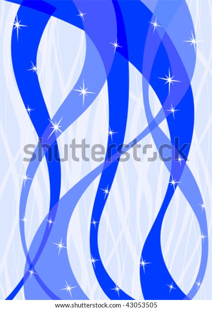 Vector Drawing Abstract Blue Waves Stock Vector (Royalty Free) 43053505 ...