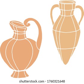 Vector Drawing Amphora Greek Vessels Sketch: เวกเตอร์สต็อก (ปลอดค่า ...