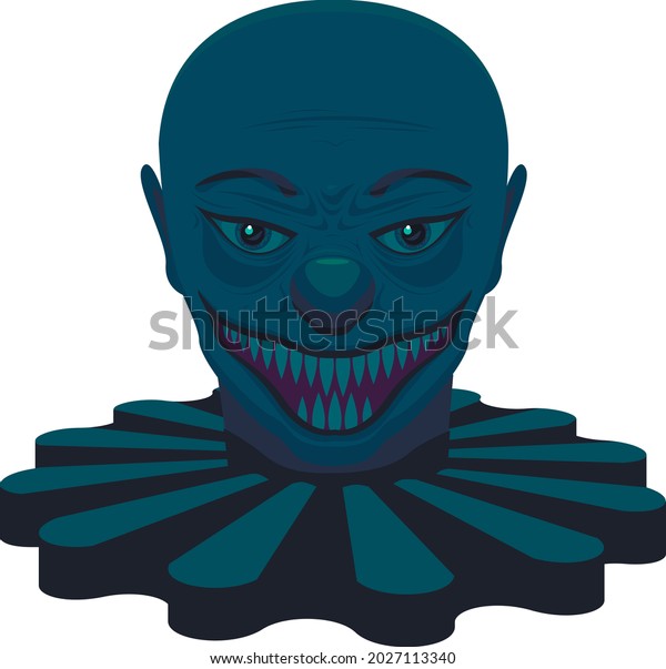 Vector Drawing Blue Scary Creepy Clown Stock Vector (Royalty Free ...