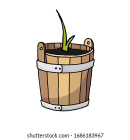 Vector Drawing By Hand Wooden Tub Stock Vector (Royalty Free ...