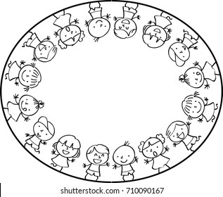 Vector Drawing Cartoon Kids Border Stock Vector (Royalty Free ...