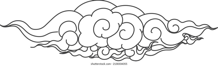 Vector Drawing Cloud Coloringdrawing Isolated On Stock Vector (Royalty ...