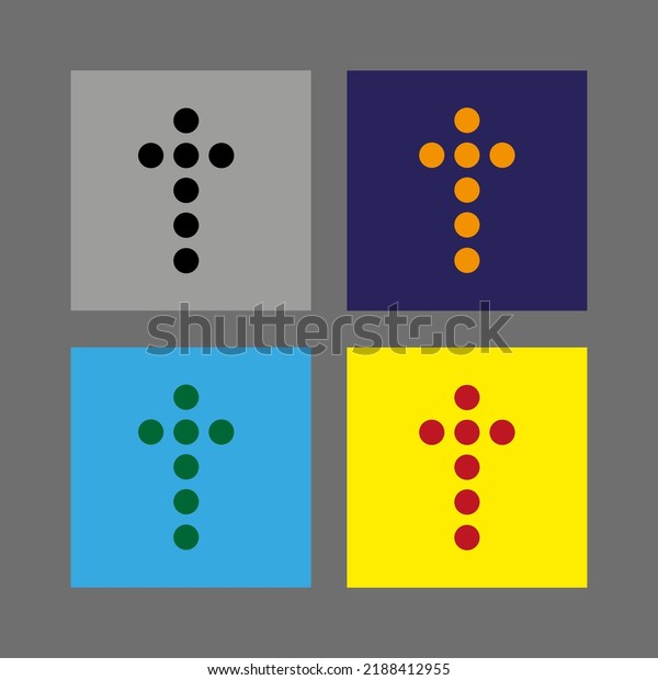 Vector Drawing Cross Circles Silhouette Colorful Stock Vector (Royalty ...