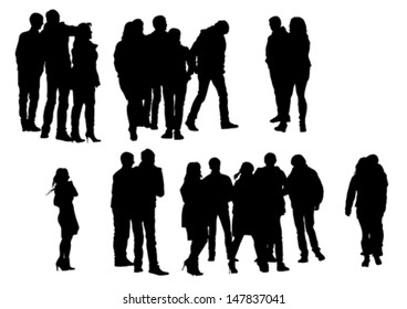 Vector dibujando multitudes en la calle.: vector de stock (libre de ...
