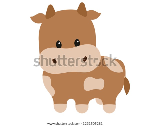 Vector Drawing Cute Brown Little Bull Stock-vektor (royaltyfri ...