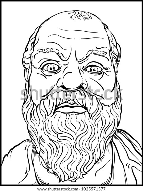 Vector Drawing Depicting Ancient Philosopher Socrates Stock Vector ...