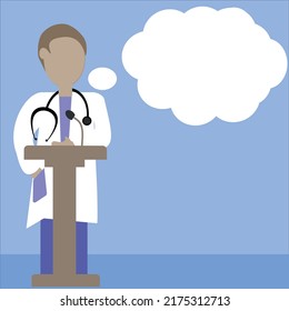 Vector Drawing Doctor Lectern Stock Vector (Royalty Free) 2175312713 ...