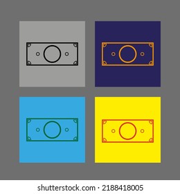Vector Drawing Dollar Banknote Silhouette Colorful Stock Vector ...