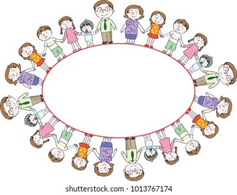 Vector Drawing Family Background Stock Vector (Royalty Free) 1013767174 ...