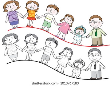 Vector Drawing Family Background Stock Vector (Royalty Free) 1013767183 ...