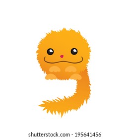 Vector Drawing Fluffy Creature Stock Vector (Royalty Free) 195641456 ...