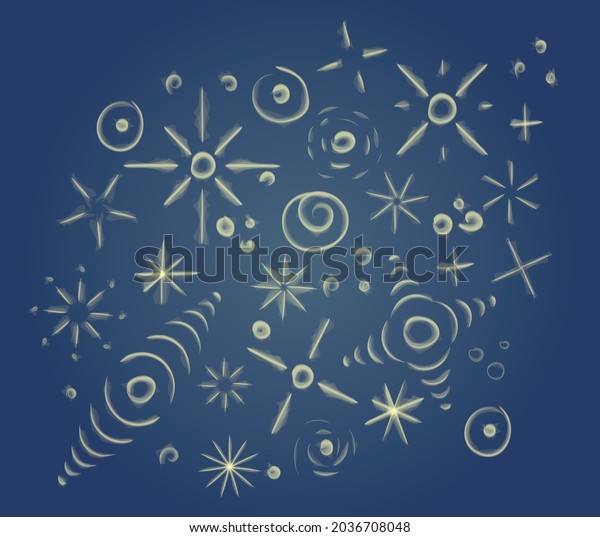 Vector Drawing Glow Radiance Icons Set Stock Vector (Royalty Free ...